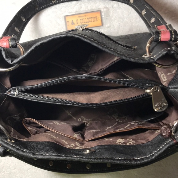 P & G Collection | Bags | P G Collection Western Pink Brown Handbag ...